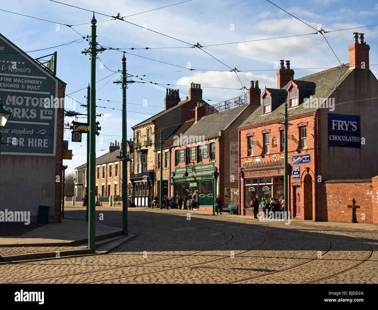 Reconstructed traditional town at Beamish Open Air Museum County Durham ...