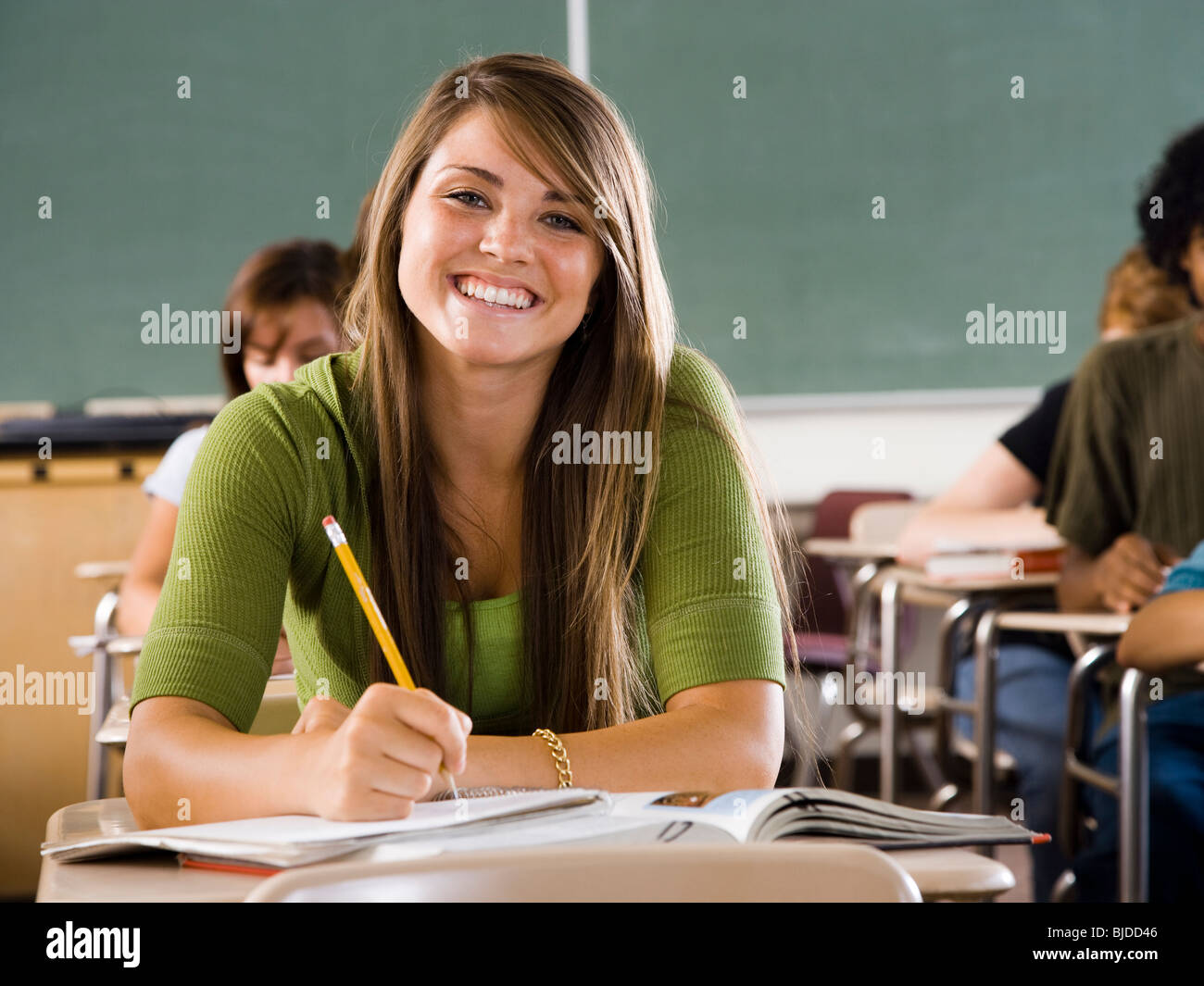 Student in a classroom Stock Photo - Alamy
