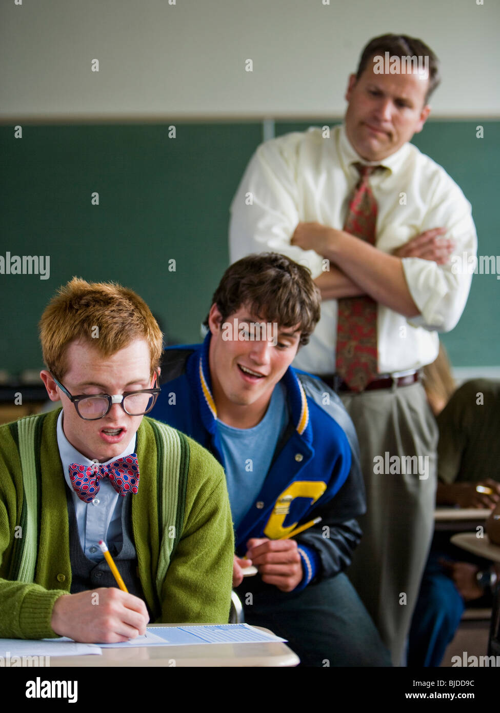 High School Jocks and a Nerd Stock Photo - Alamy