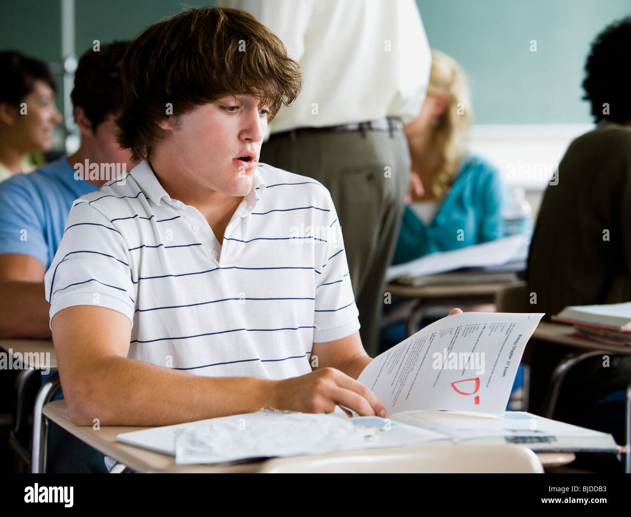 Student in a classroom Stock Photo - Alamy