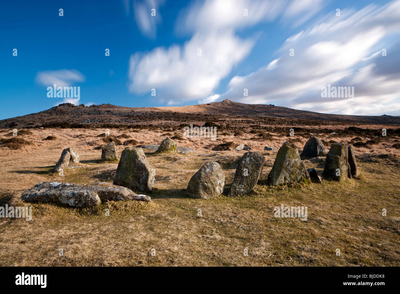 Nine Stones towards Belstone Common and Belstone Tor. Dartmoor National ...