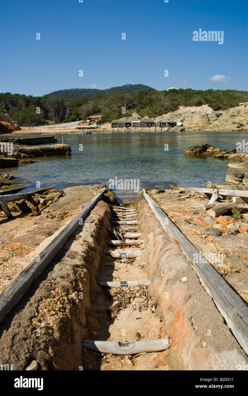 Boat huts as seen from a boat hut ramp Stock Photo - Alamy