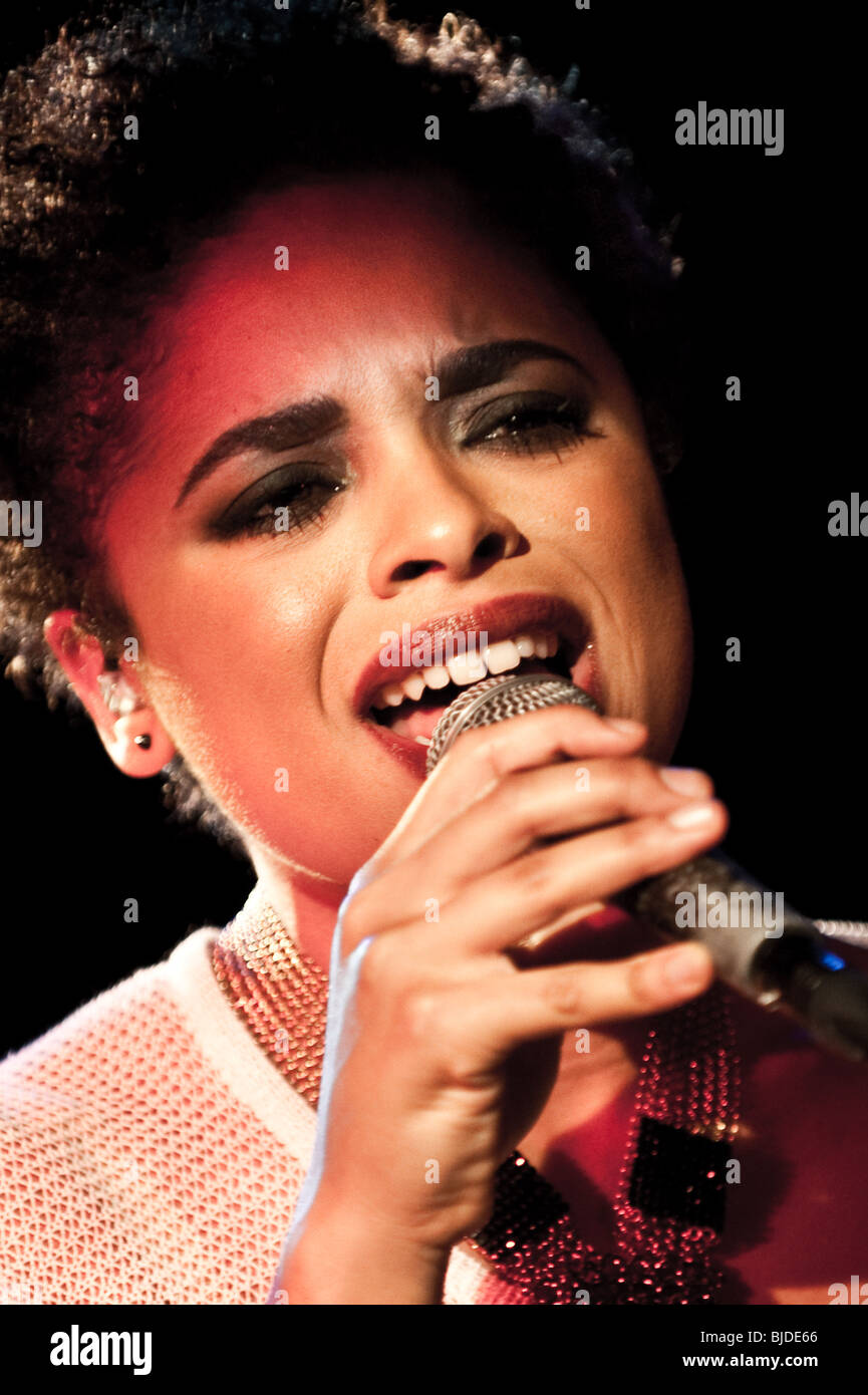 Singer/songwriter Rox (Roxanne Tataei) on stage in London, UK Stock ...