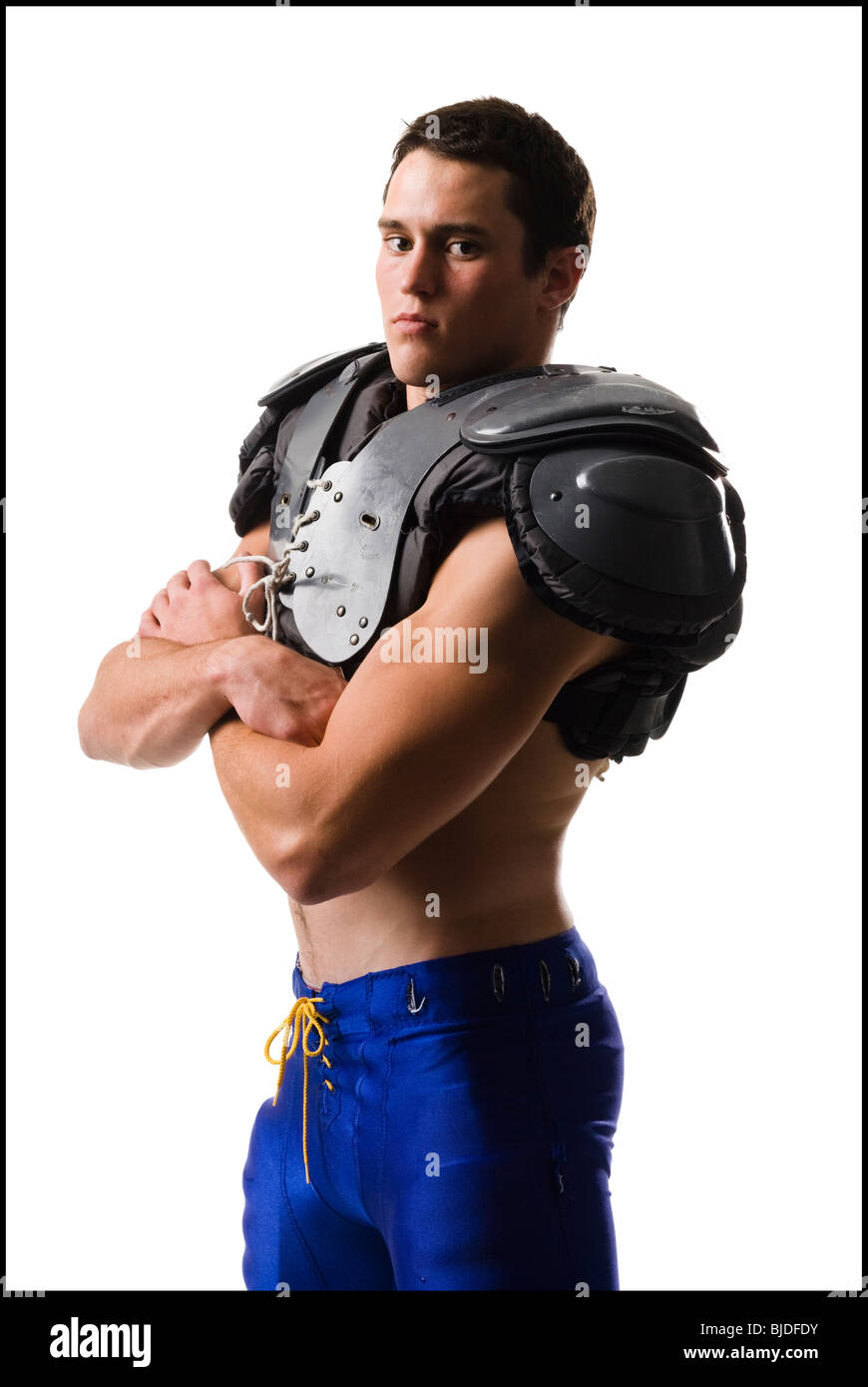 Young male American football player Stock Photo - Alamy
