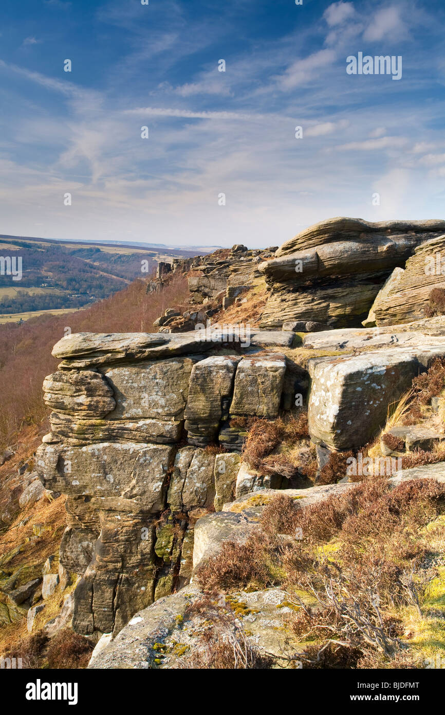 Curbar Edge in the Derbyshire Peak District National Park England Stock ...