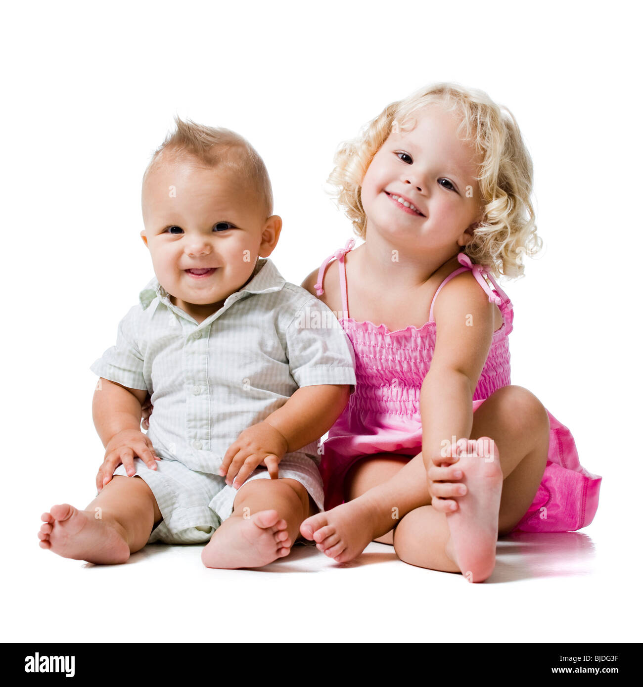 baby boy and toddler girl Stock Photo - Alamy
