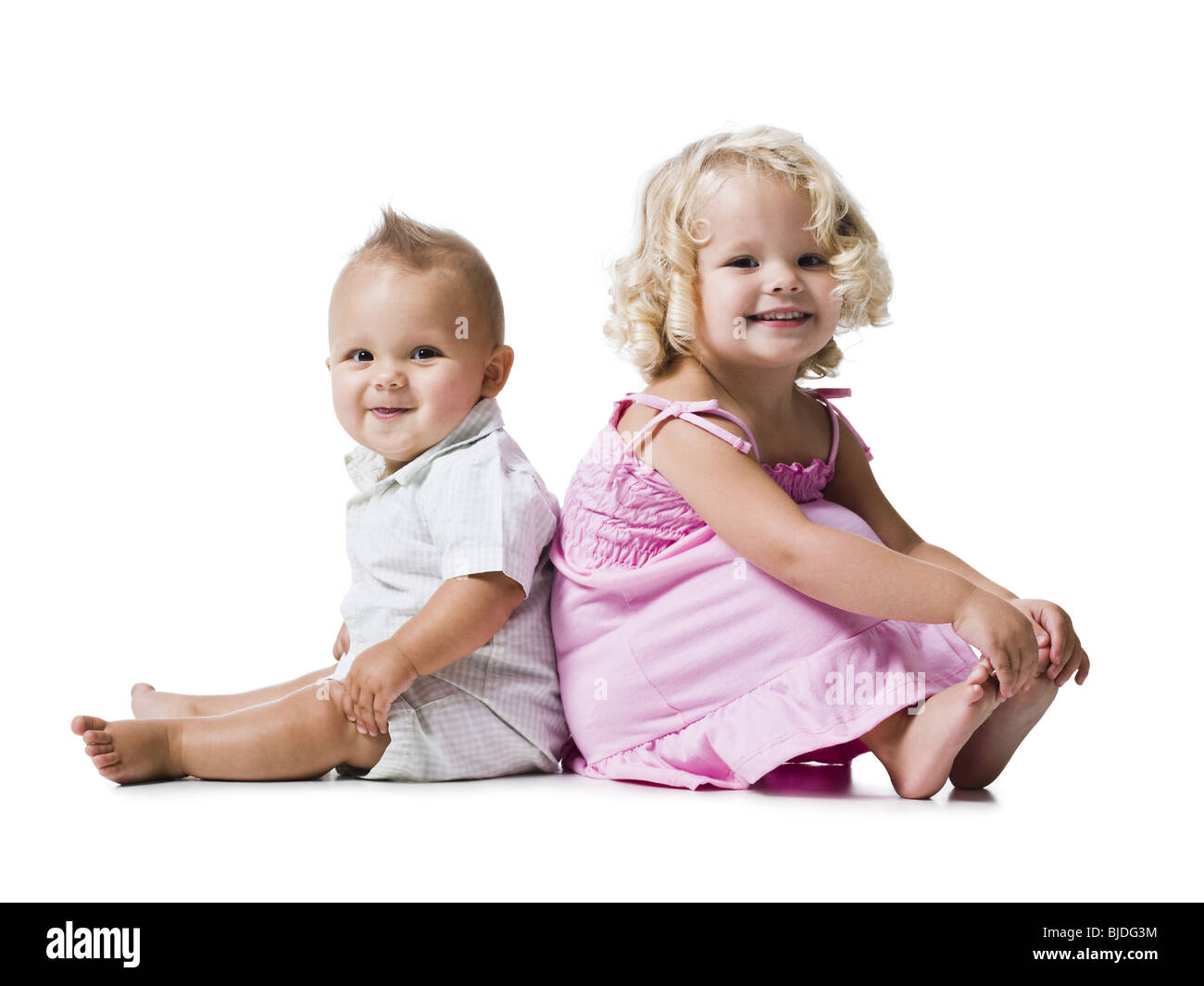 baby boy and toddler girl Stock Photo - Alamy