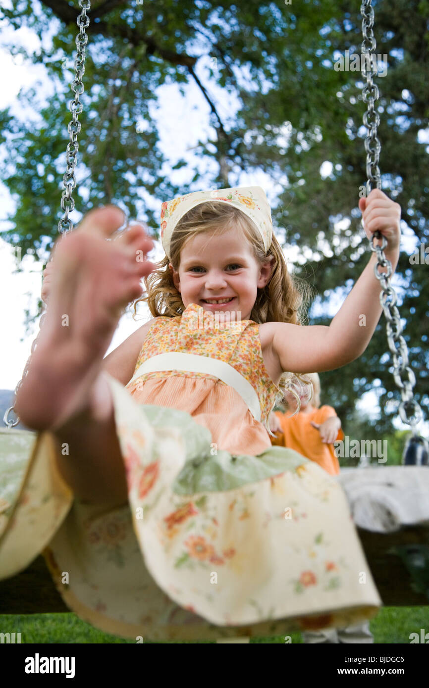 girl on a swing Stock Photo - Alamy