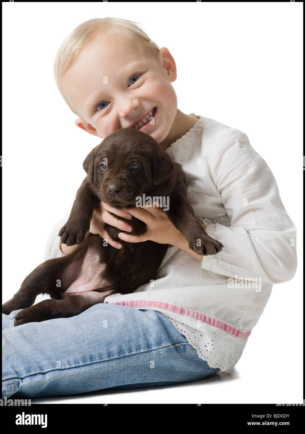 child with puppy Stock Photo - Alamy