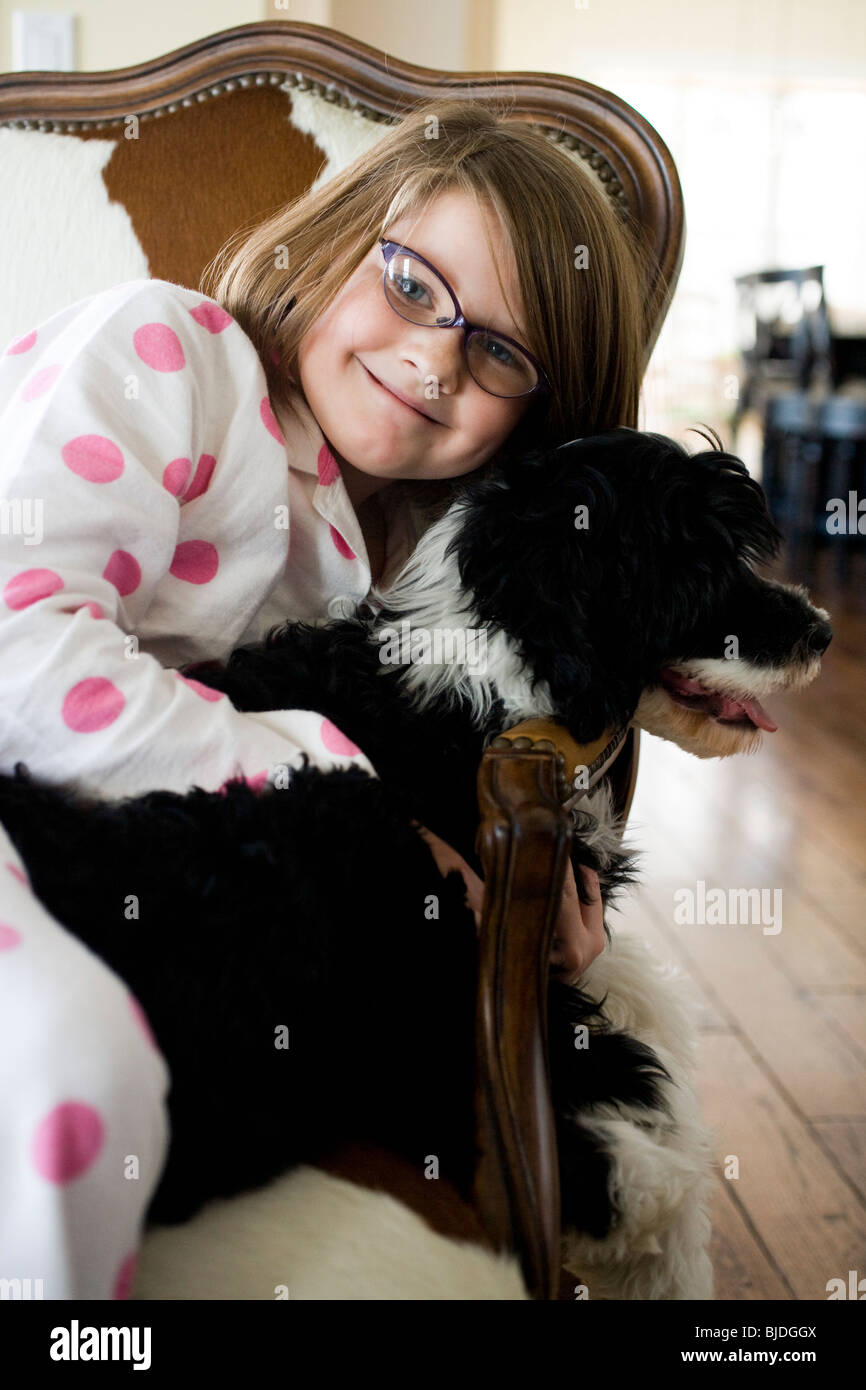 girl and her dog Stock Photo - Alamy