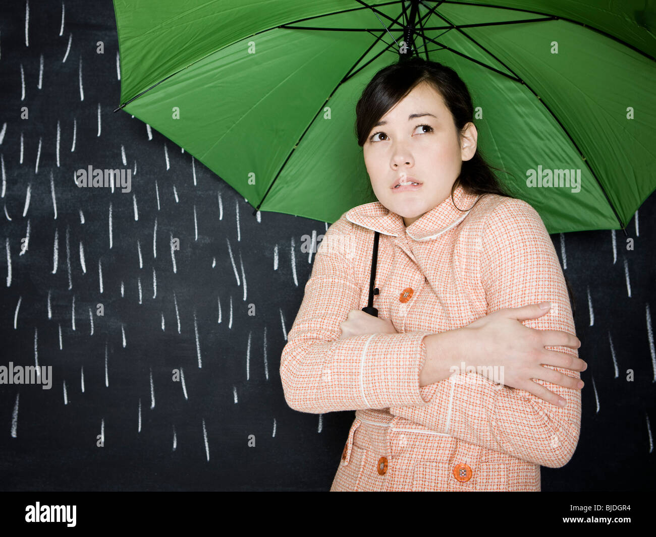 Young Korean Woman And Umbrella High Resolution Stock Photography and ...
