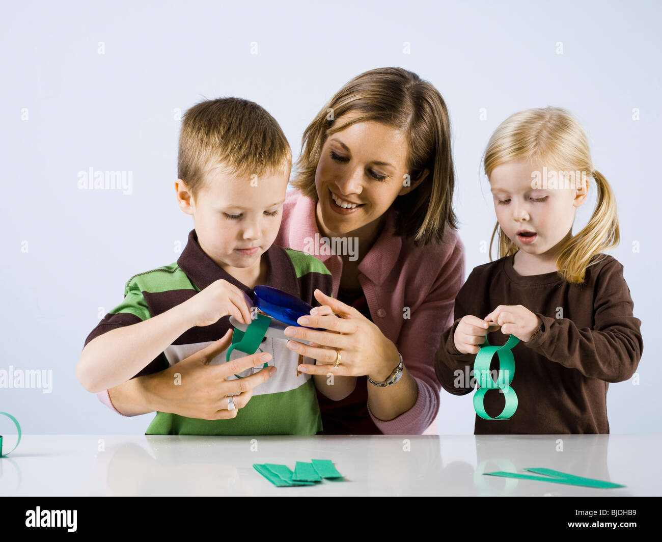 children making crafts Stock Photo - Alamy