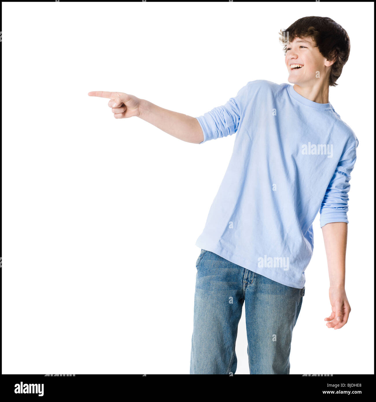 Boy pointing at hi-res stock photography and images - Alamy