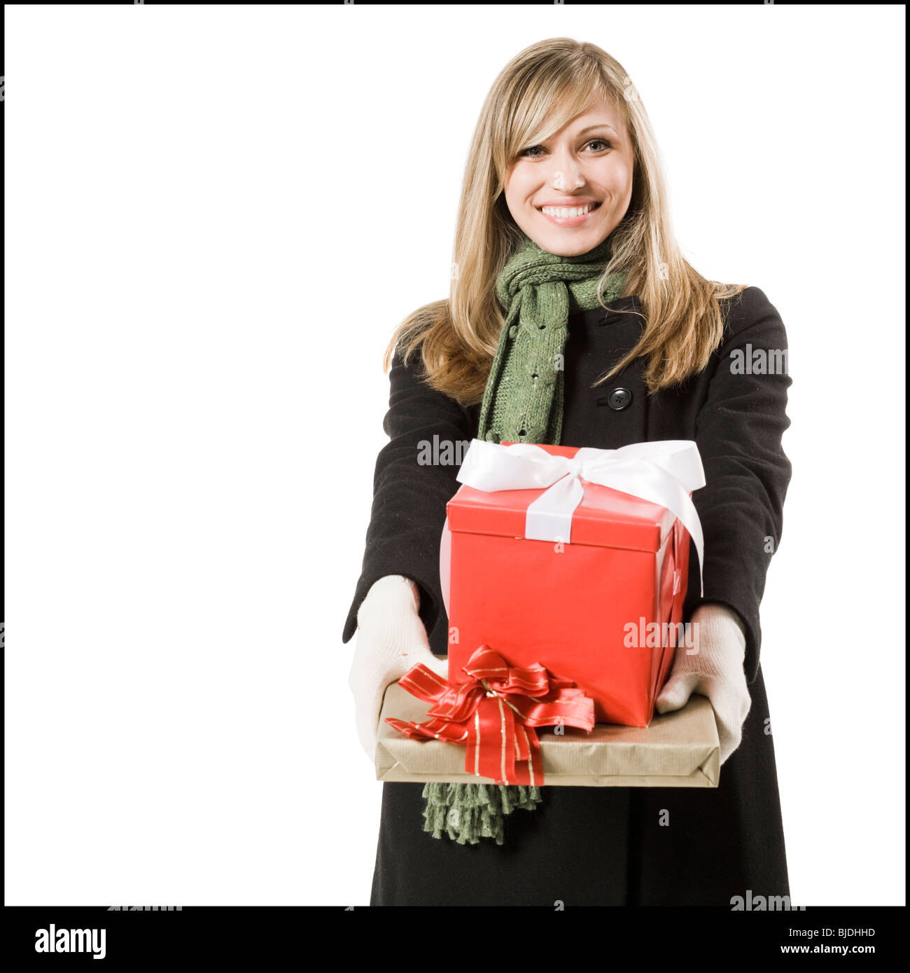 girl with presents Stock Photo - Alamy