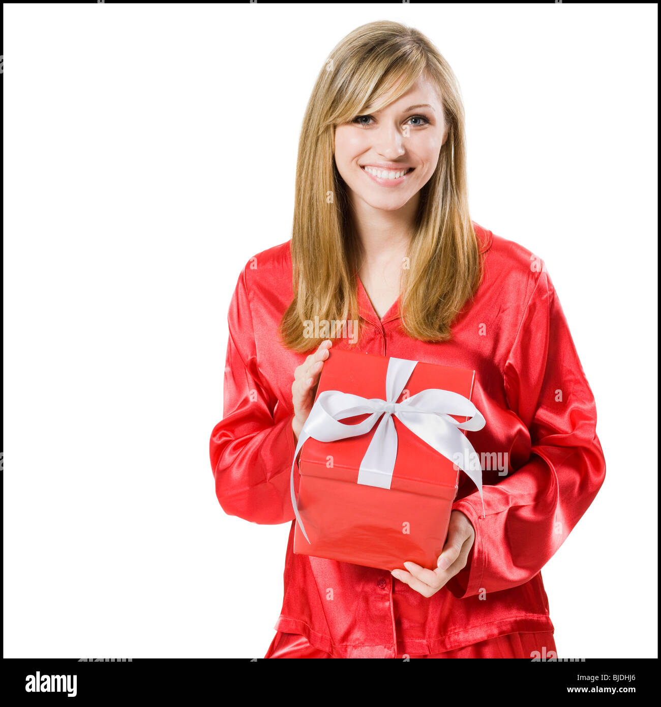 girl with present Stock Photo - Alamy