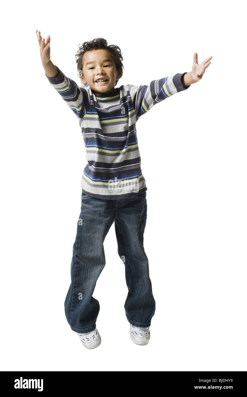 Boy hispanic jumping one hi-res stock photography and images - Alamy