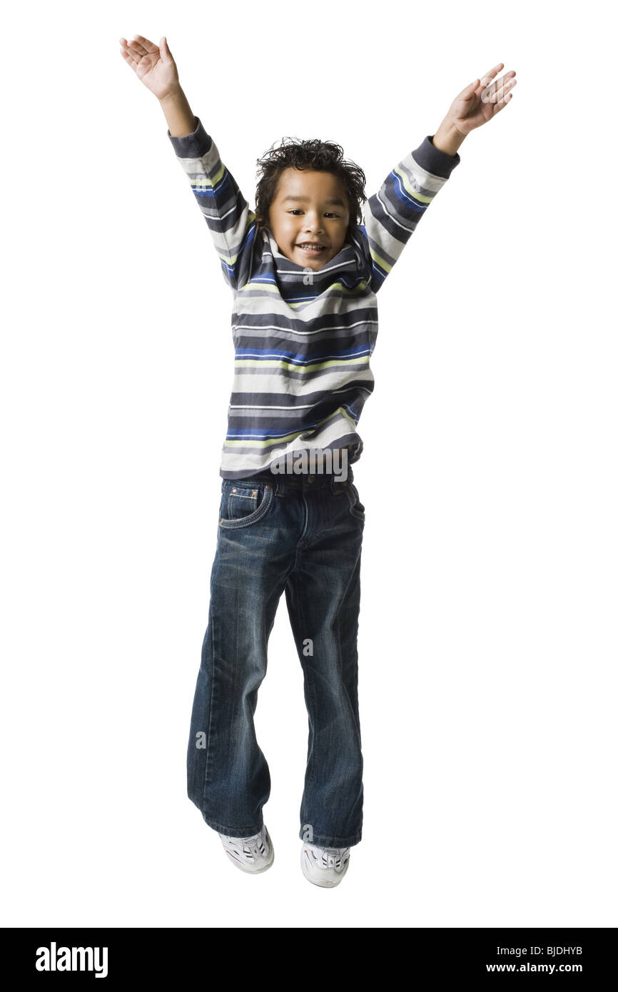 Boy hispanic jumping one hi-res stock photography and images - Alamy
