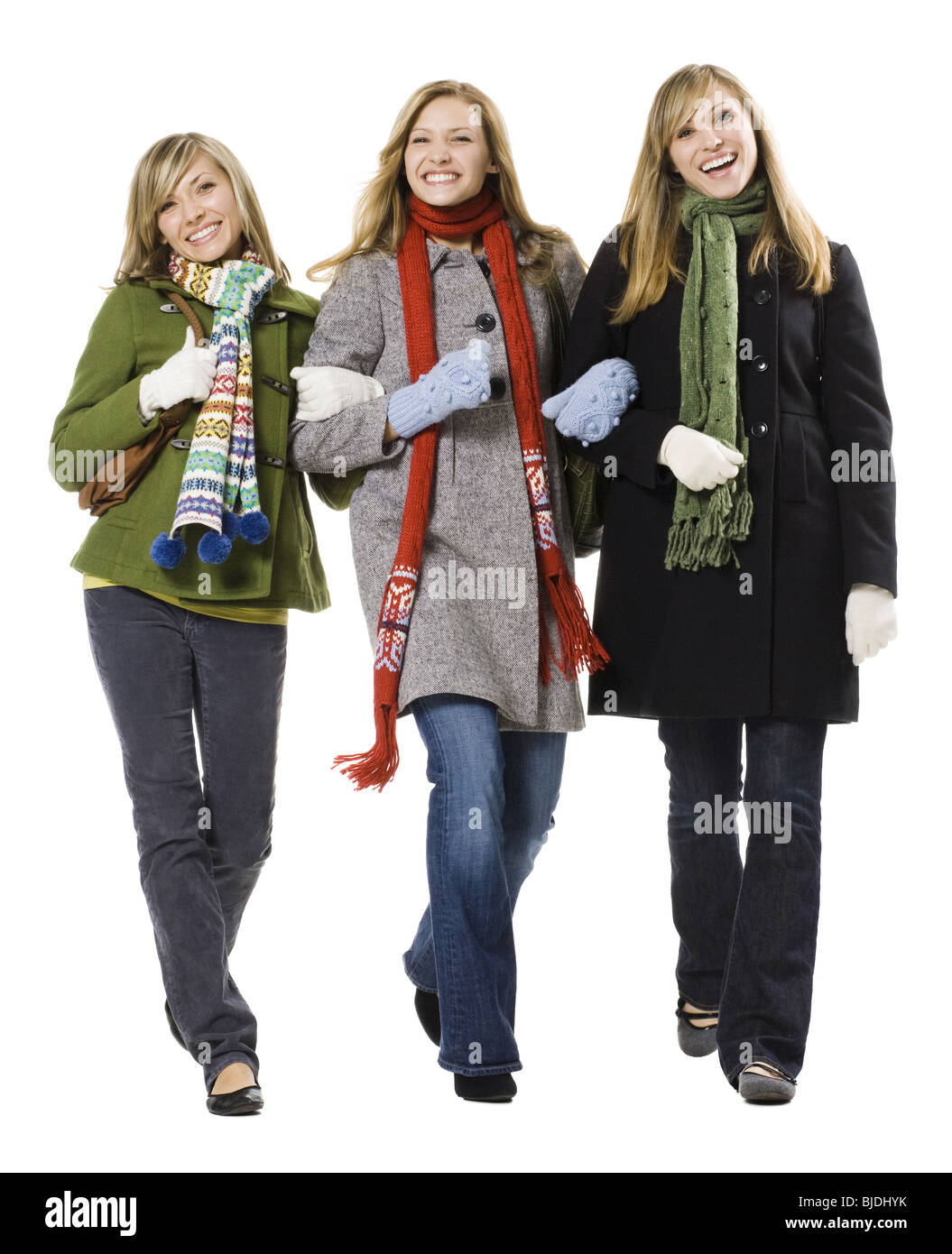 three woman arm in arm Stock Photo - Alamy