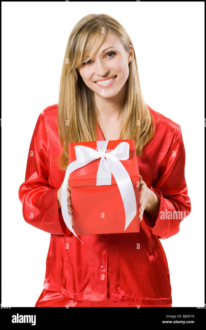 girl with present Stock Photo - Alamy