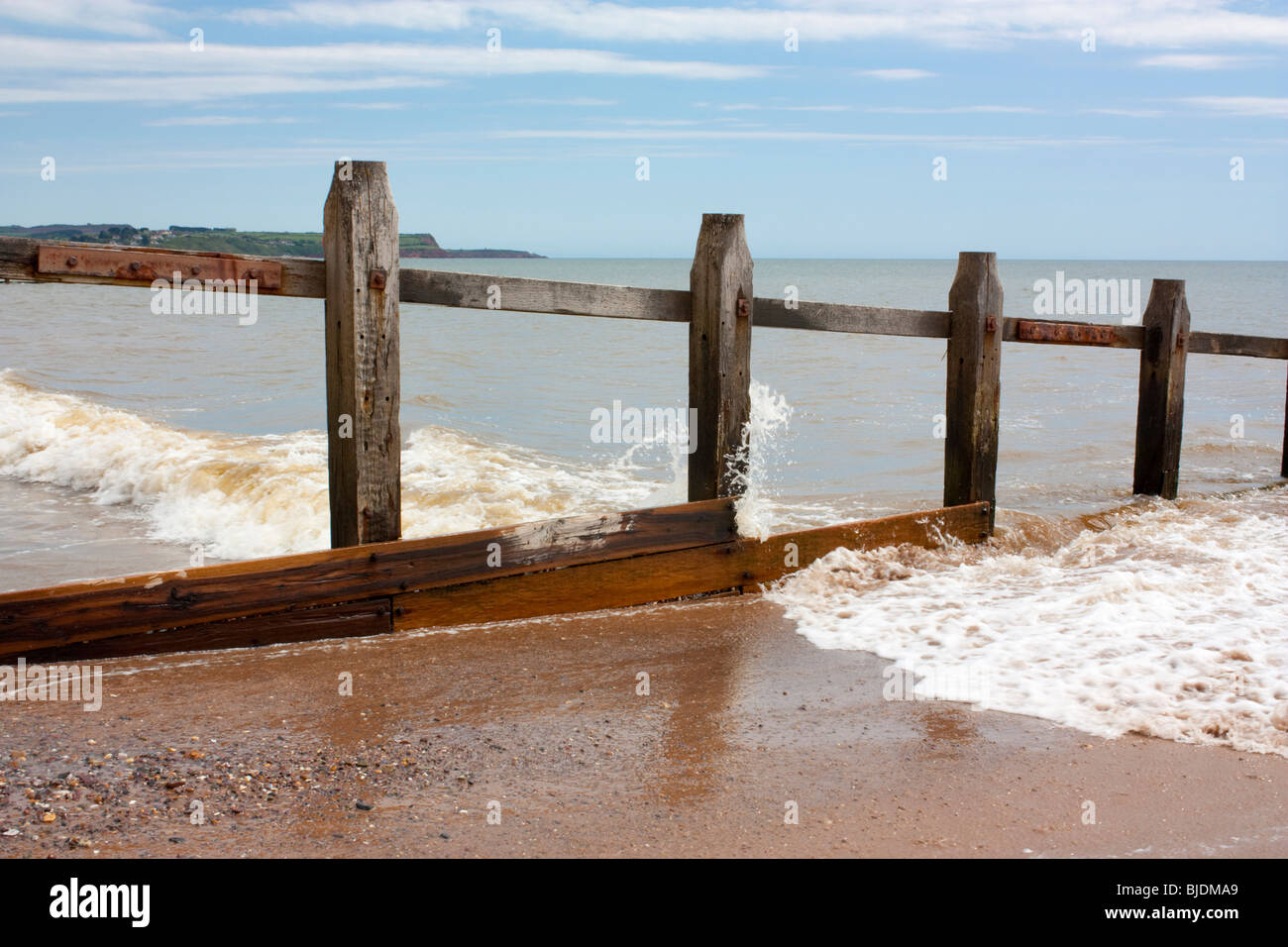 Timber Groynes at Dawlish Warren Devon England UK Stock Photo - Alamy