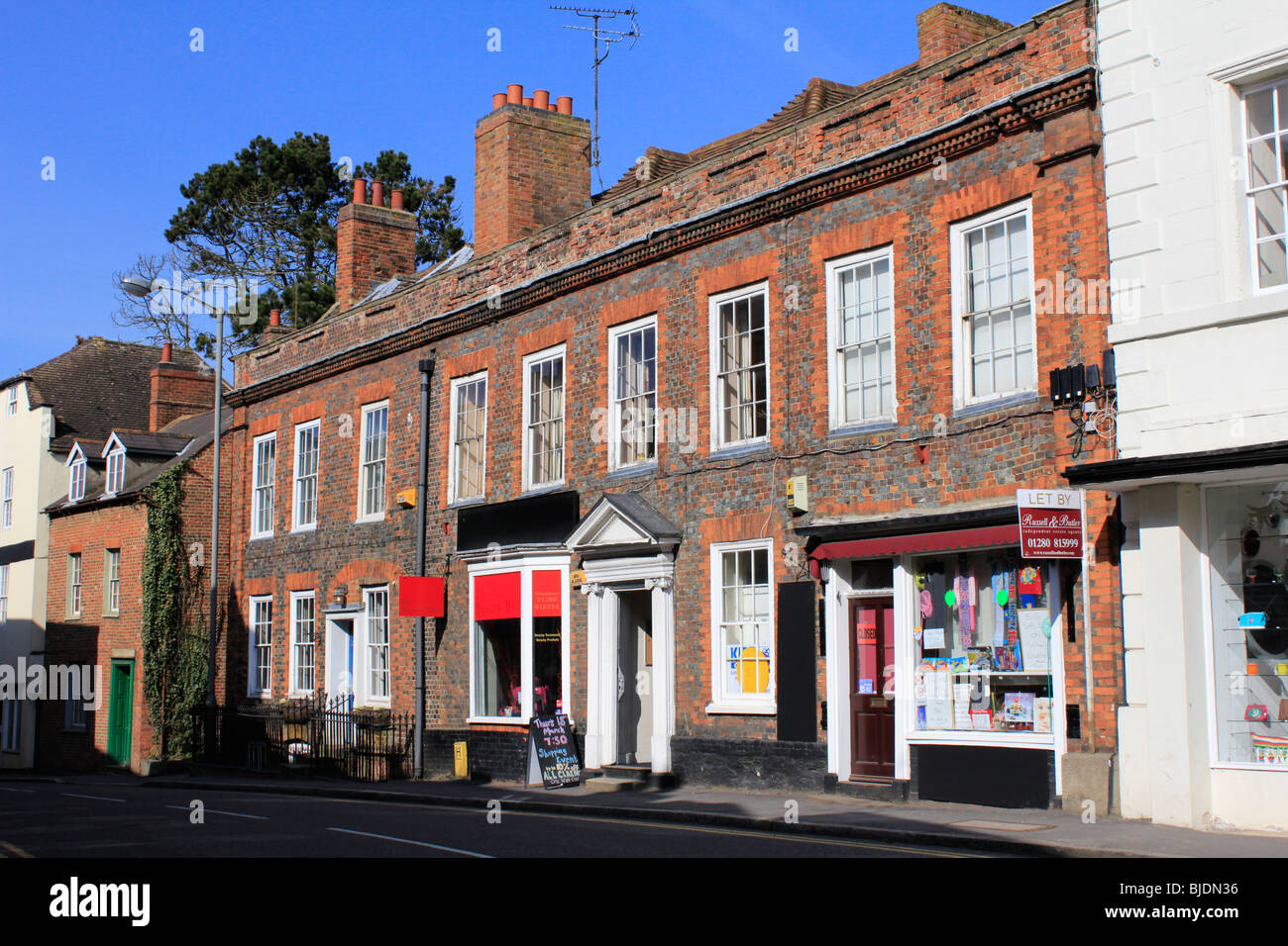 buckingham town centre high street buckinghamshire england uk gb Stock Photo - Alamy