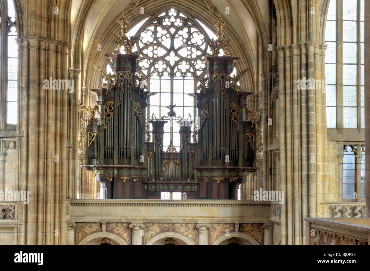 St. Vitus Cathedral Prague - interior - organ Stock Photo - Alamy