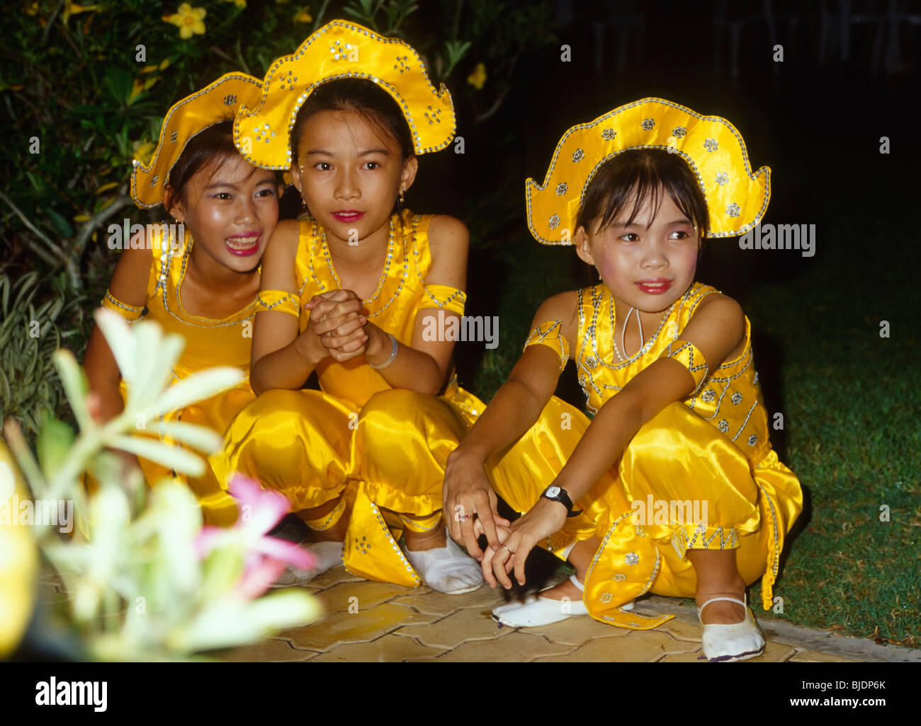 Young Girls in the traditional dress of the Mekong Delta Stock Photo ...