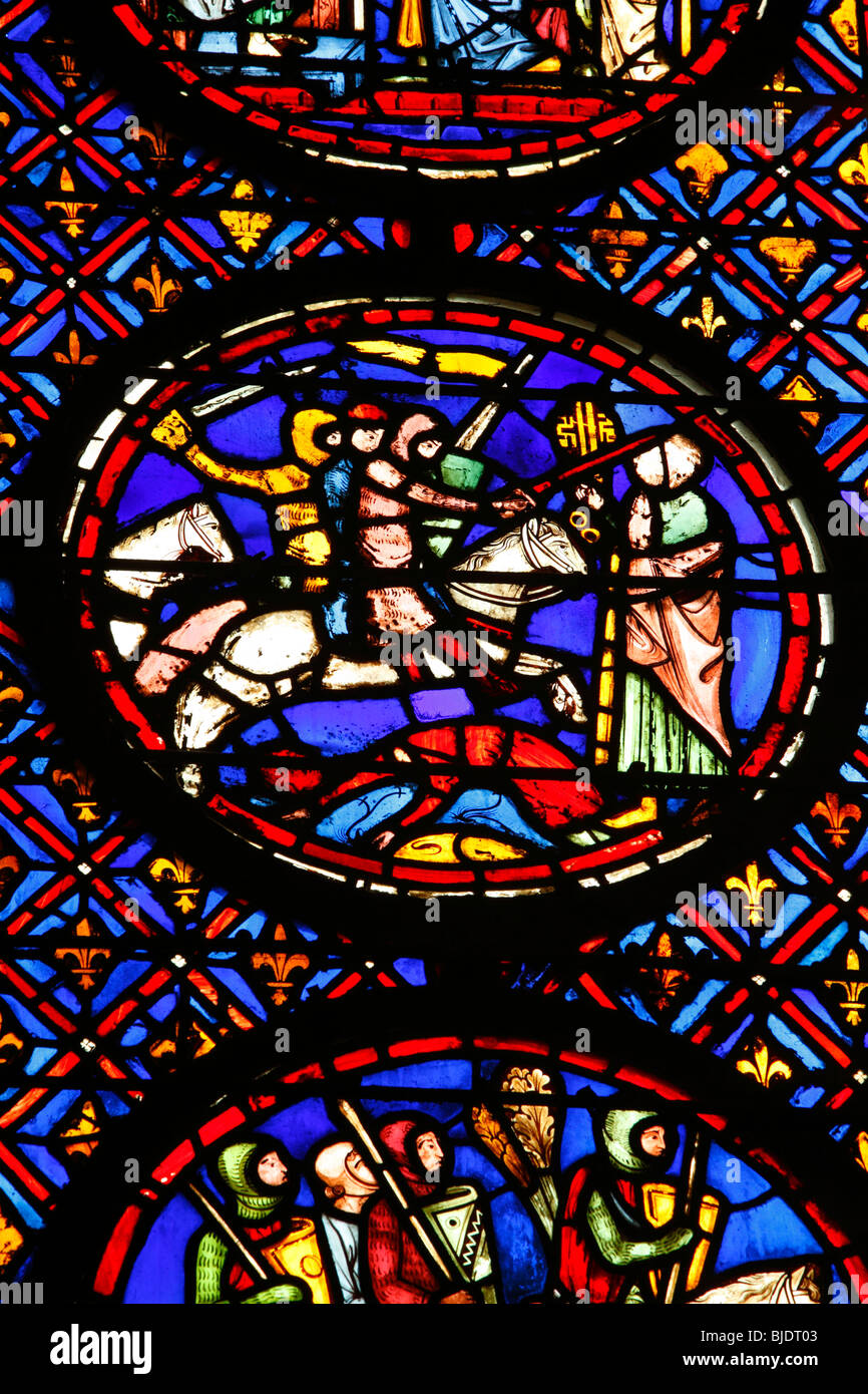 13th century Stained Glass Windows Detail, Sainte-Chapelle, Paris ...