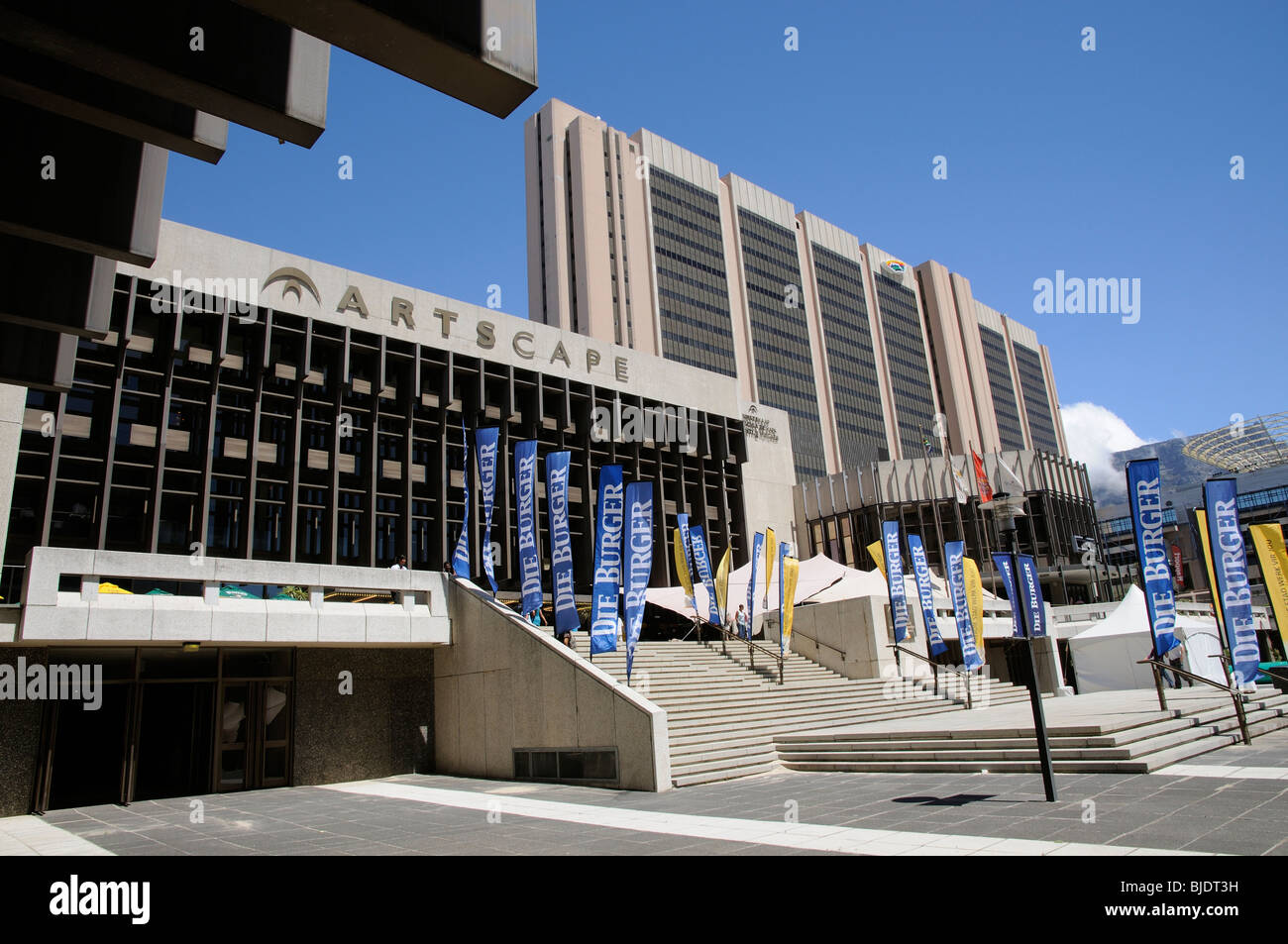 Artscape Theatre Centre adjoining the Cape Town Civic Centre building in the city centre ...