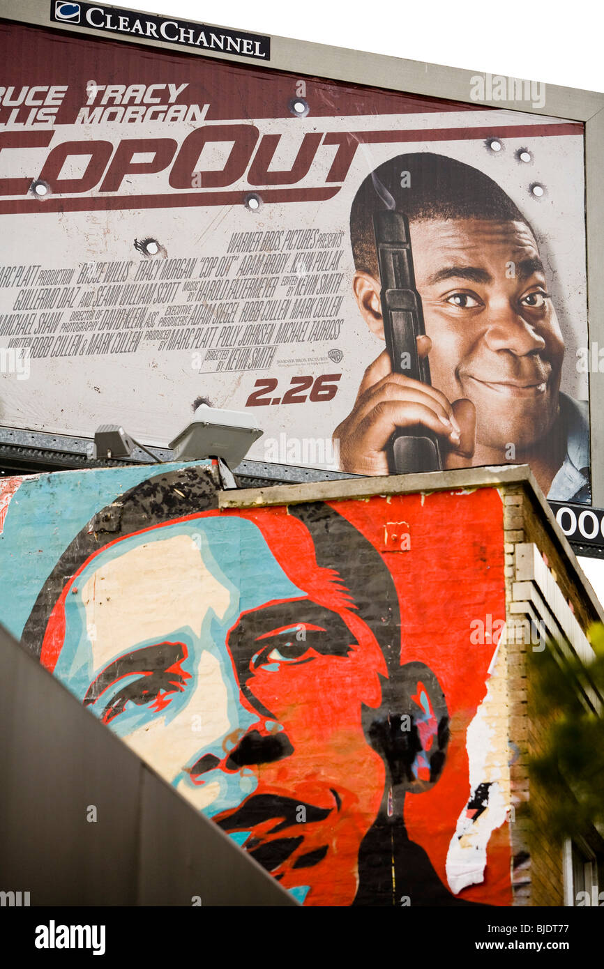 Obama billboard and a movei billboard, Los Angeles County, California ...