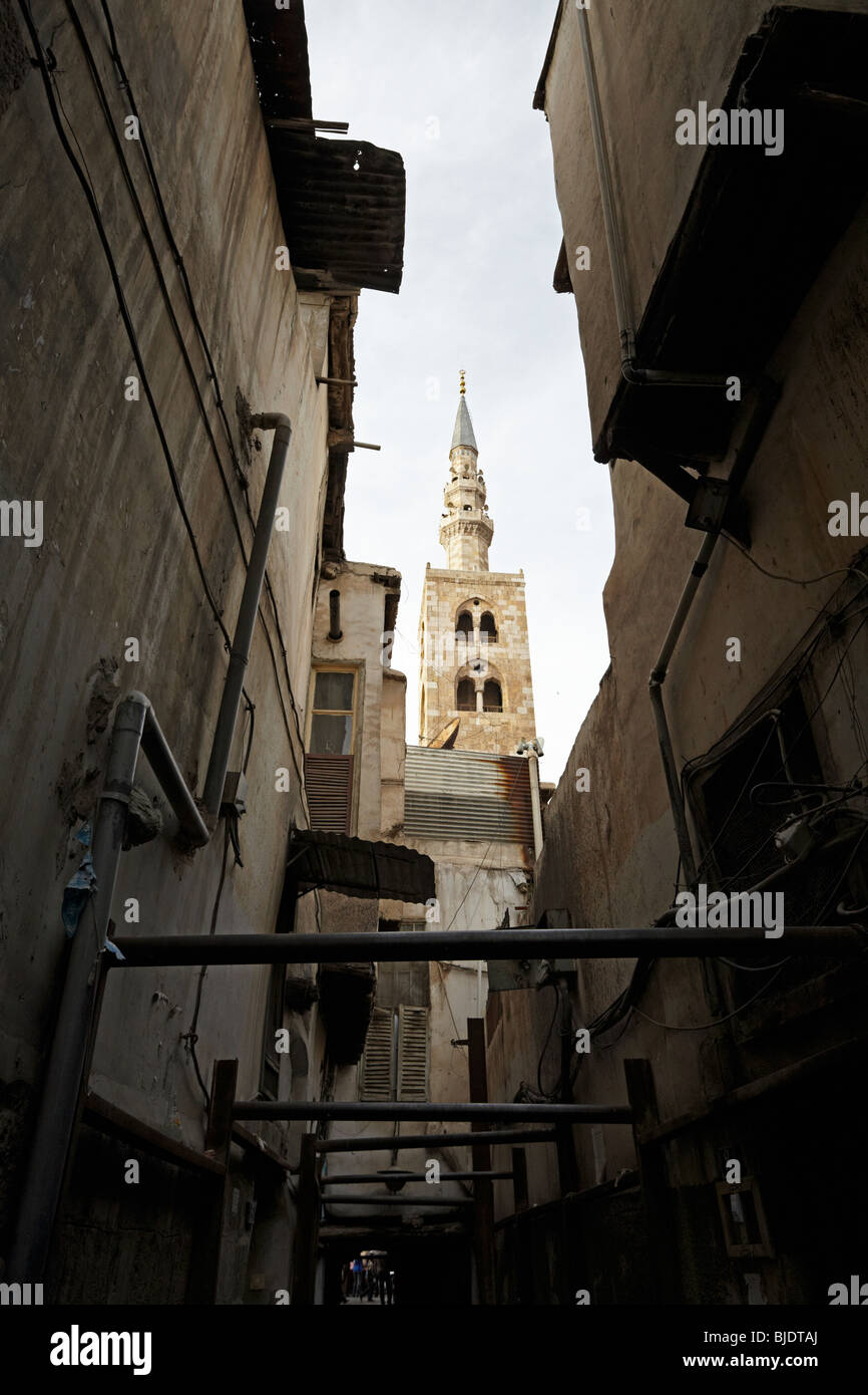 Damascus Syria Jesus minaret of the Great Umayyad mosque Stock Photo ...