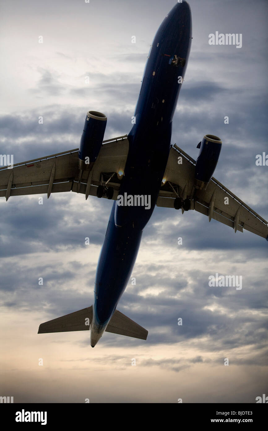 Plane in flight, landing at LAX Los Angeles International Airport Los ...