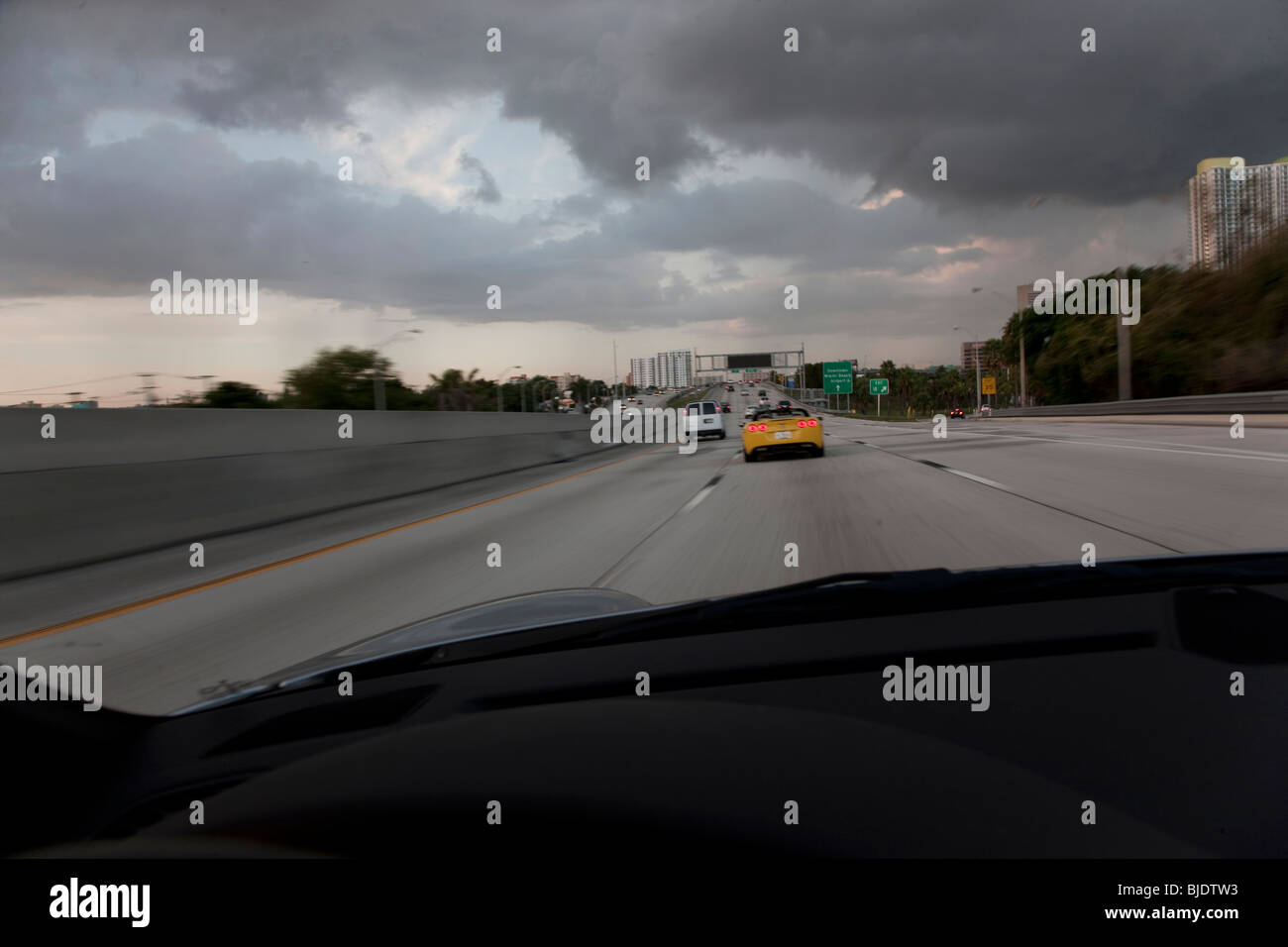 US 1 Highway to Miami Stock Photo - Alamy