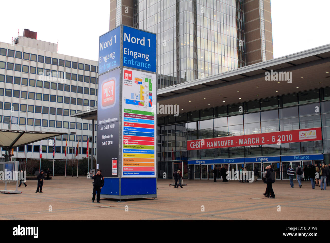 CeBIT 2010, world`s largest computer expo, entrance Nord 1. Federal ...