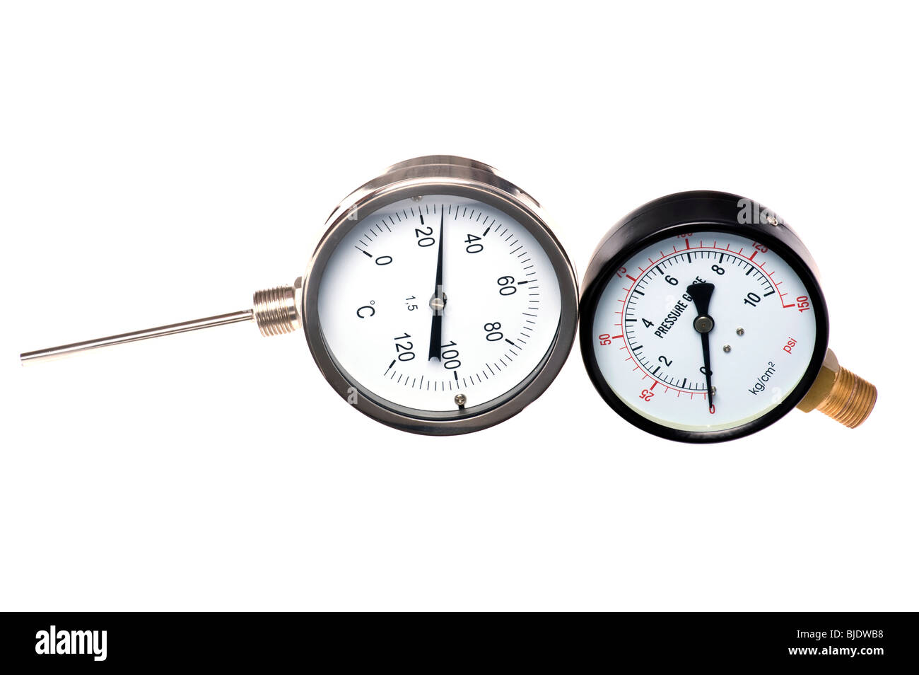 object on white - tool measuring instrument thermometer Stock Photo - Alamy