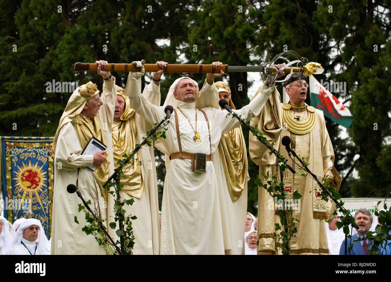 Outdoor Gorsedd of Bards ceremony at National Eisteddfod of Wales Stock ...
