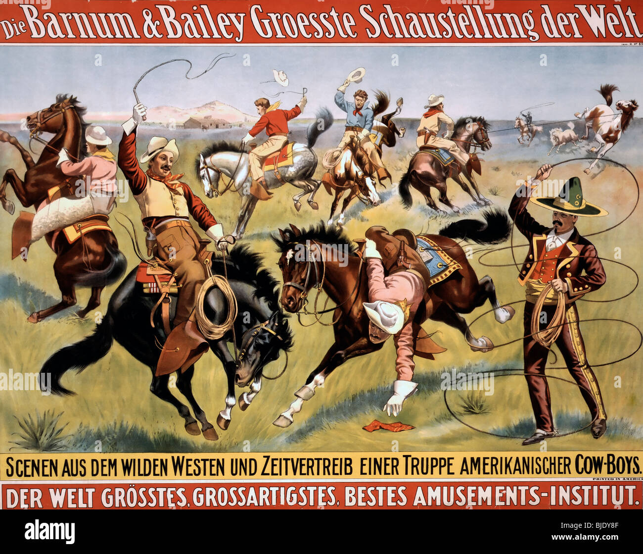 German Barnum and Bailey Circus Poster, 1900 Circus poster showing ...