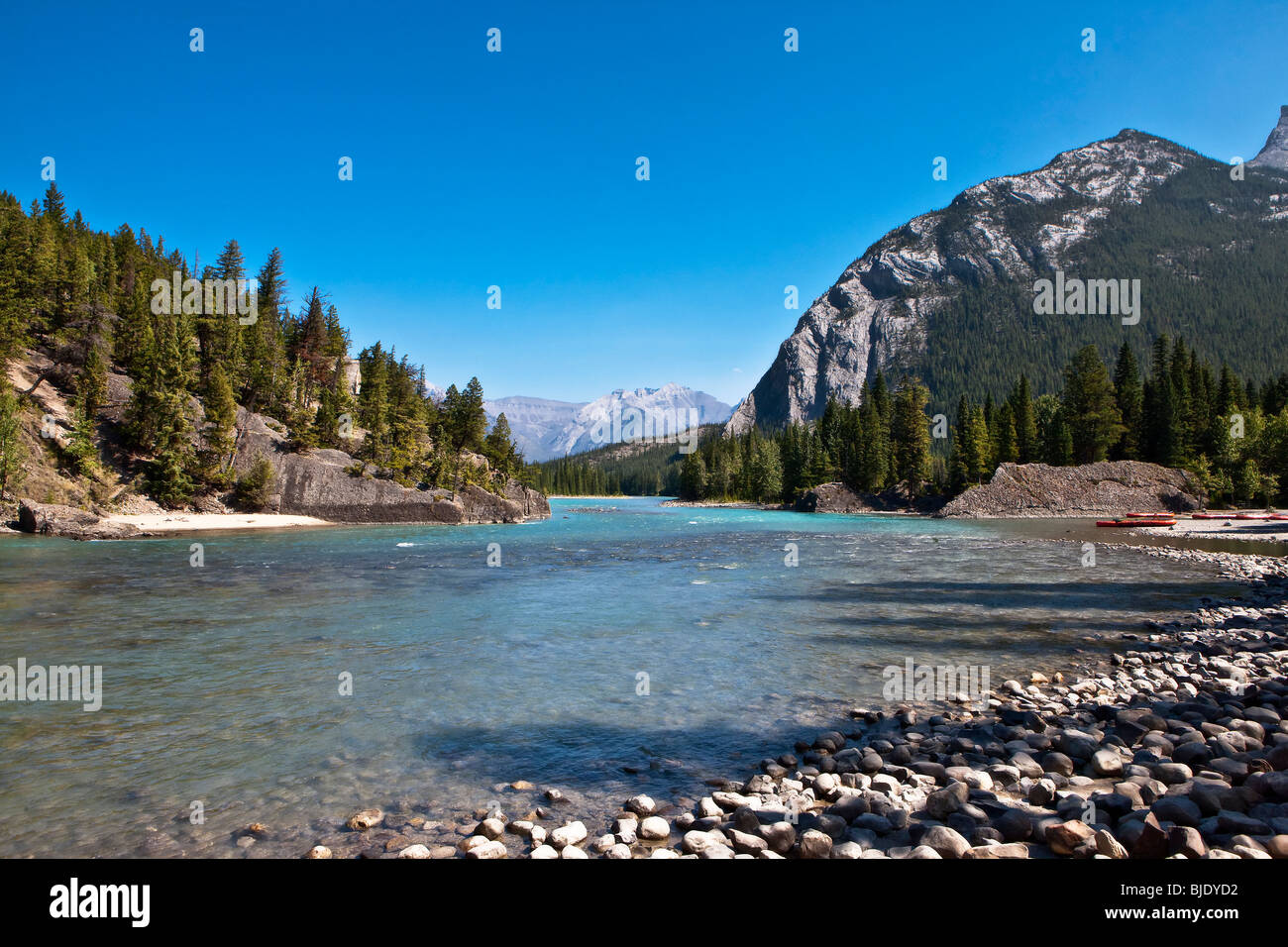 Bow River - Banff National Park - Alberta - Canada Stock Photo - Alamy