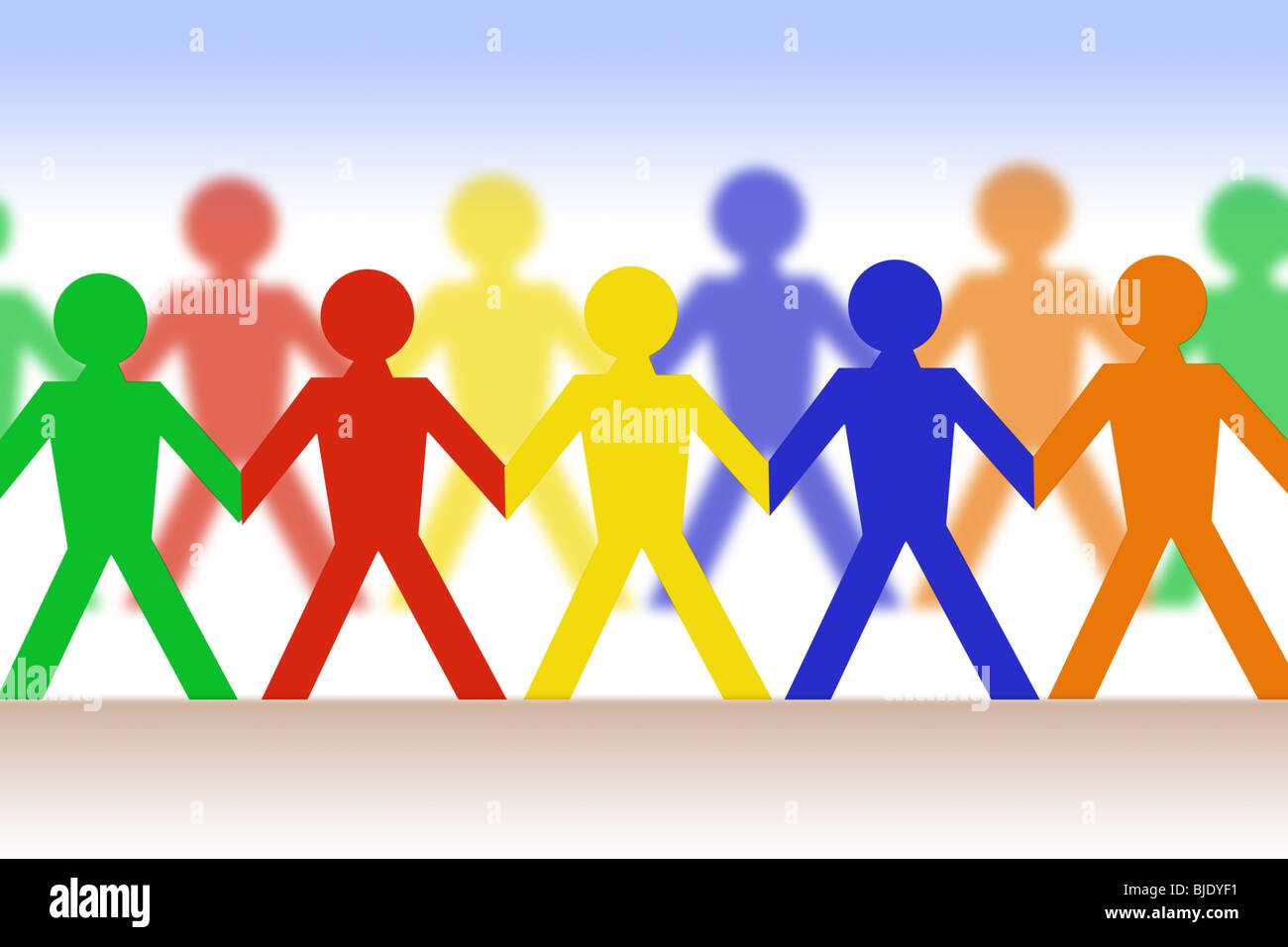 Multi-Color Paper Chain Dolls Stock Photo - Alamy