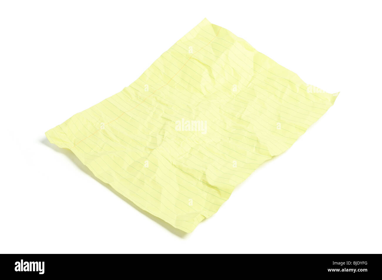 Crumpled Yellow Paper Stock Photo - Alamy