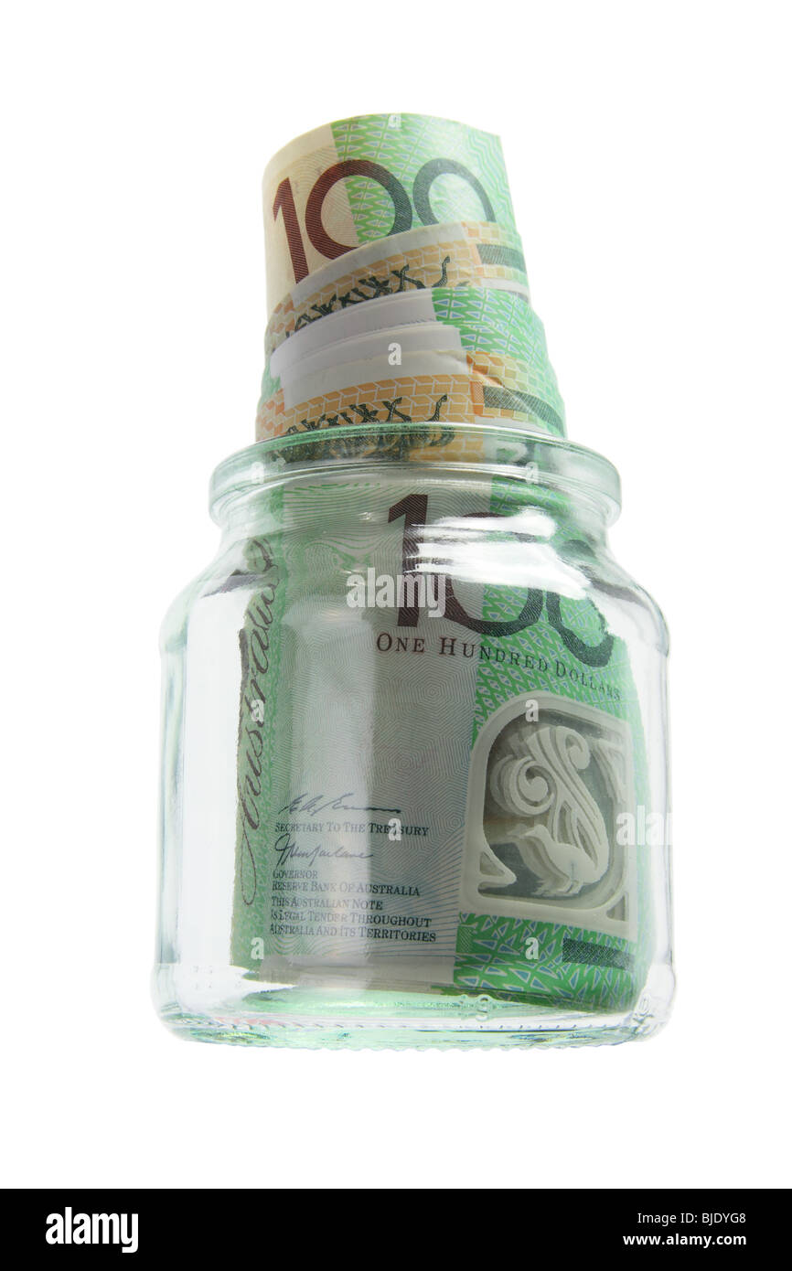 Australian money glass jar hi-res stock photography and images - Alamy