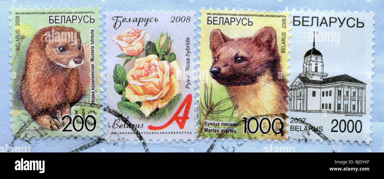 Belarus postage stamps Stock Photo - Alamy