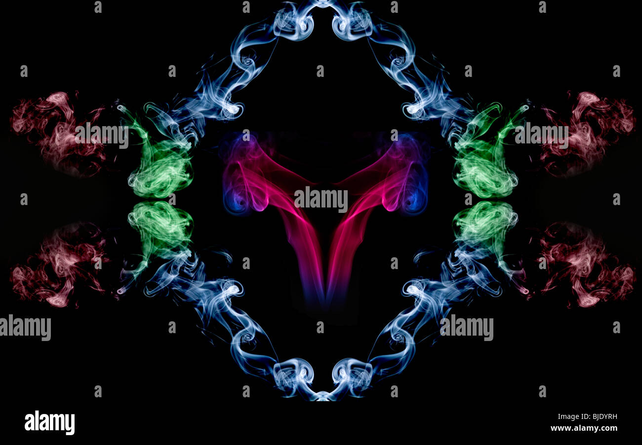 Incense smoke, abstract shape on black background Stock Photo - Alamy