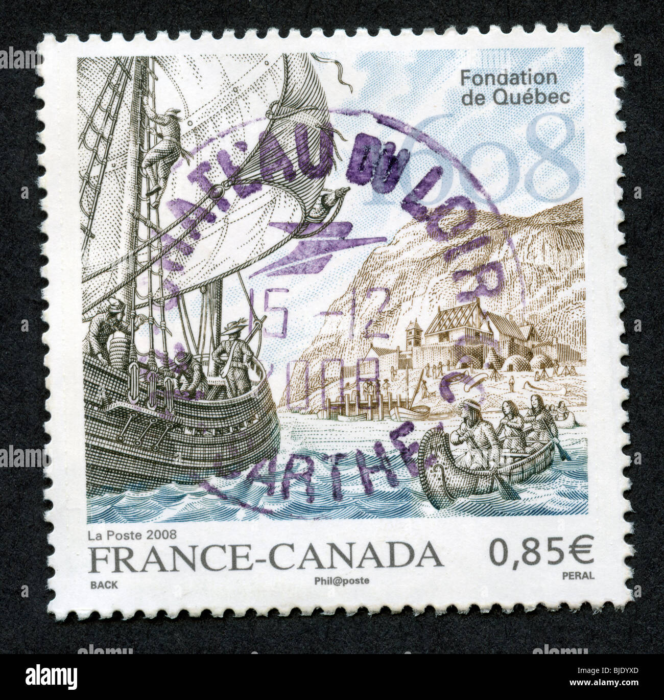 France-Canada postage stamp Stock Photo - Alamy