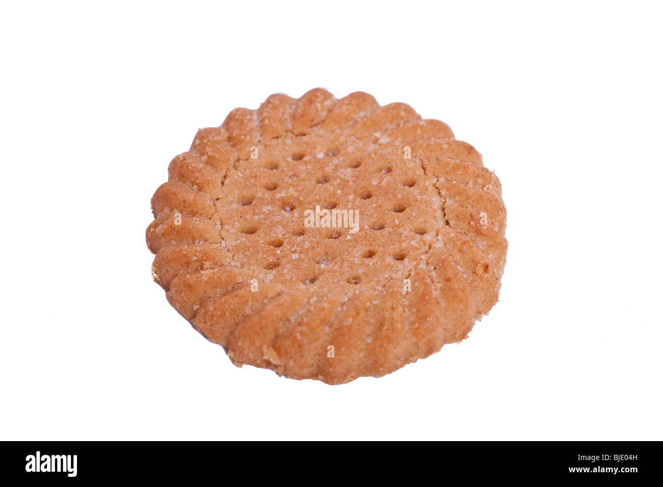 A shortie shortbread biscuit with sugar on top on a white background ...