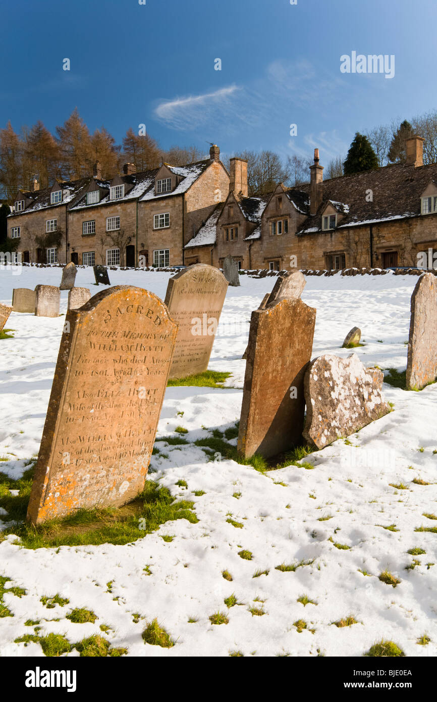 Winter village scene in Snowshill, Cotswolds Stock Photo - Alamy