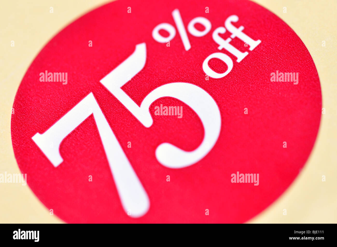 75 percent reduction sign hi-res stock photography and images - Alamy
