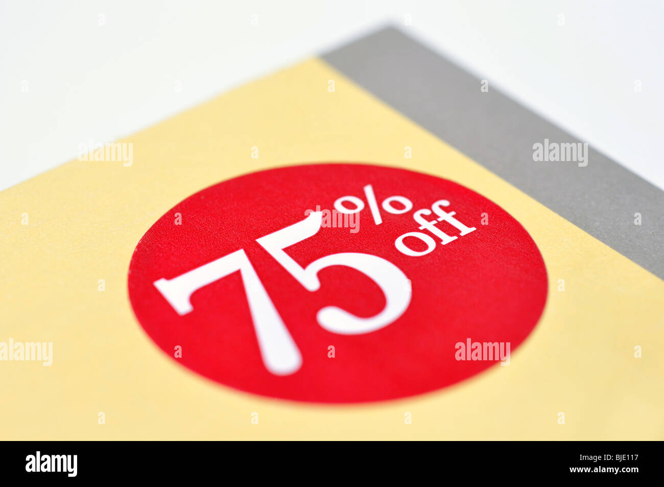75 percent reduction sign hi-res stock photography and images - Alamy