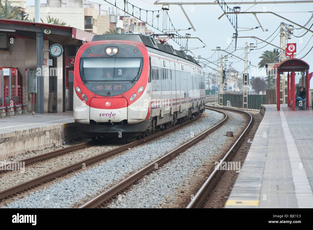 RENFE Trains Circulating in the area of Barcelona, Spain Stock Photo ...