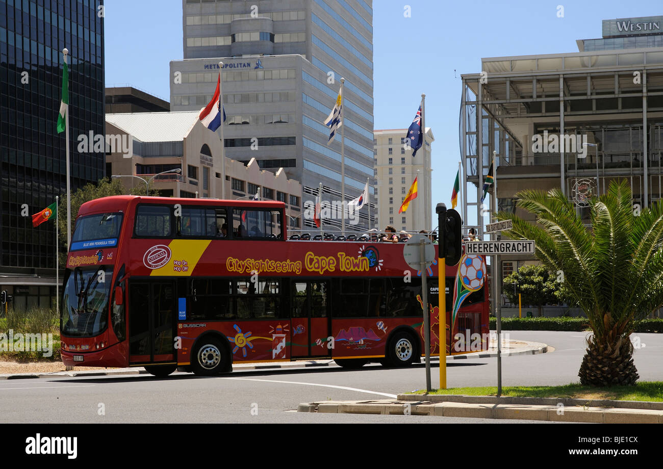 Cape Town South Africa city centre sightseeing double decker bus on ...